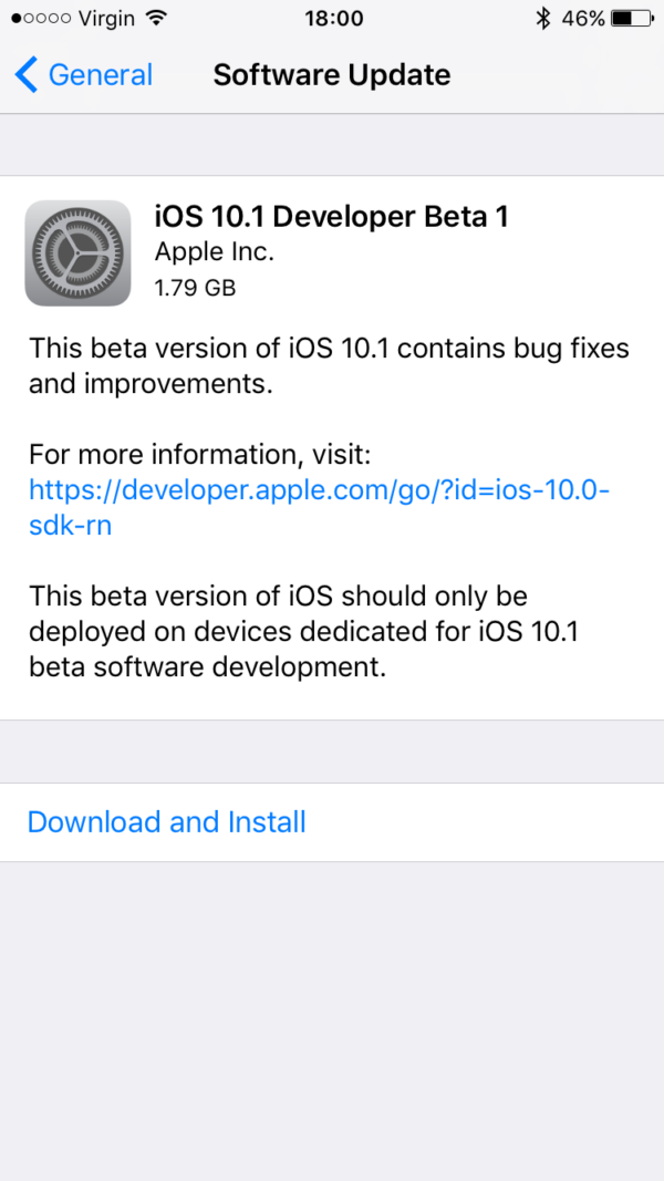 iOS 10.1 bêta 1 est disponible pour les développeurs - AppleiGeek.com